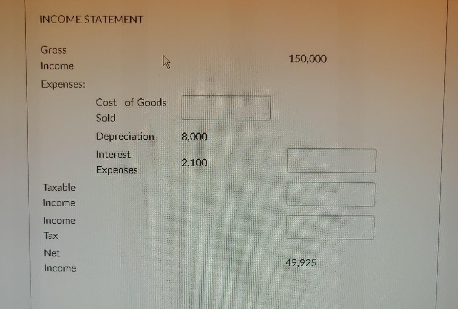 INCOME STATEMENT | Chegg.com
