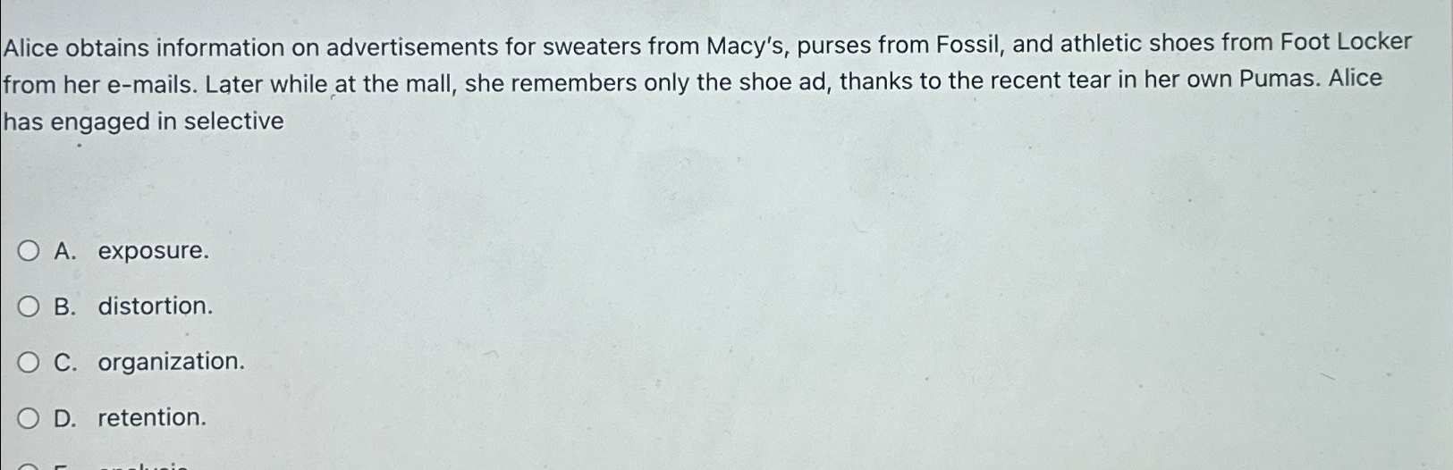 Solved Alice obtains information on advertisements for | Chegg.com