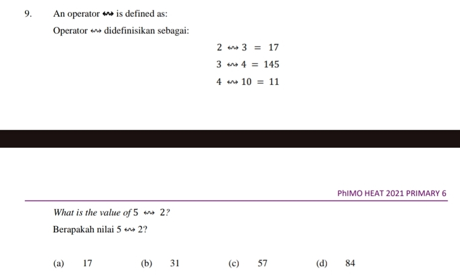 Solved An operator ⇝ ﻿is defined as:Operator ⇝ | Chegg.com