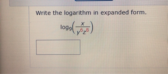 Solved Write the logarithm in expanded form. logo ( v ) | Chegg.com