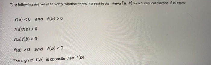 Solved The Following Are Ways To Verify Whether There Is A