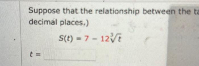 Solved Suppose that the relationship between the tax rate t | Chegg.com