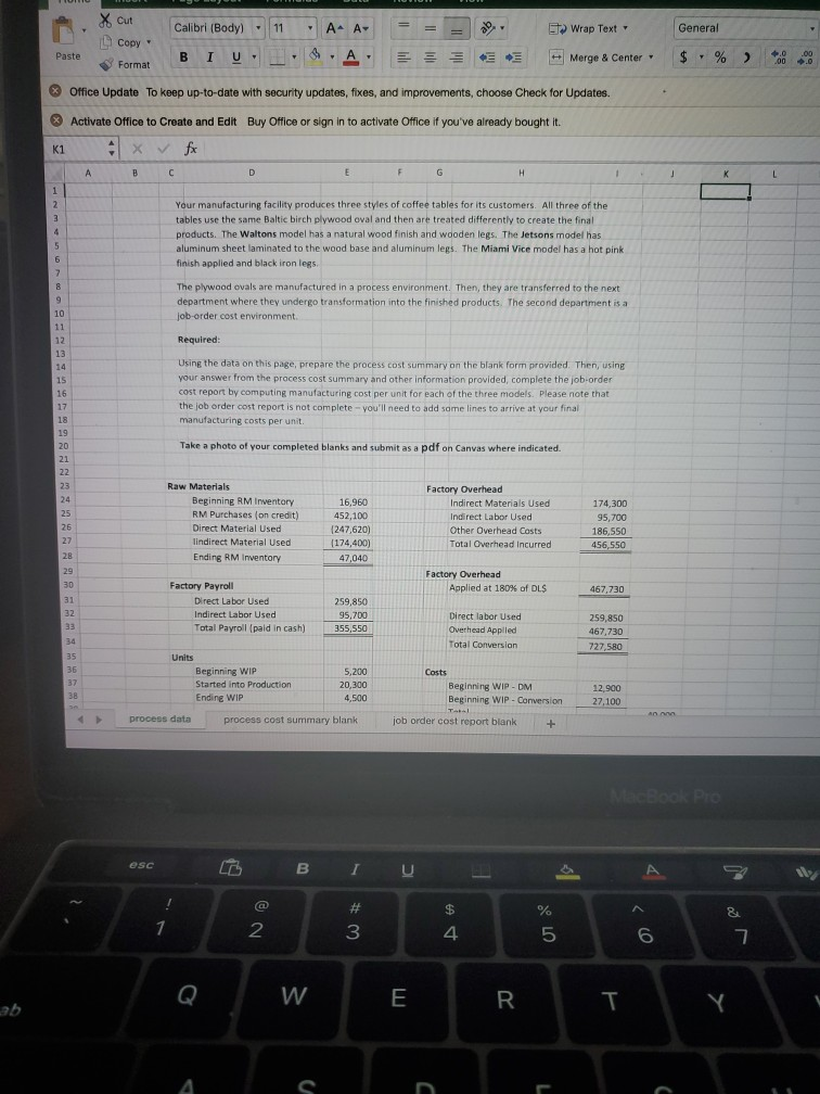 Solved Calibri (Body) - 11 A- A+ 2) Wrap Text General Xcut L | Chegg.com