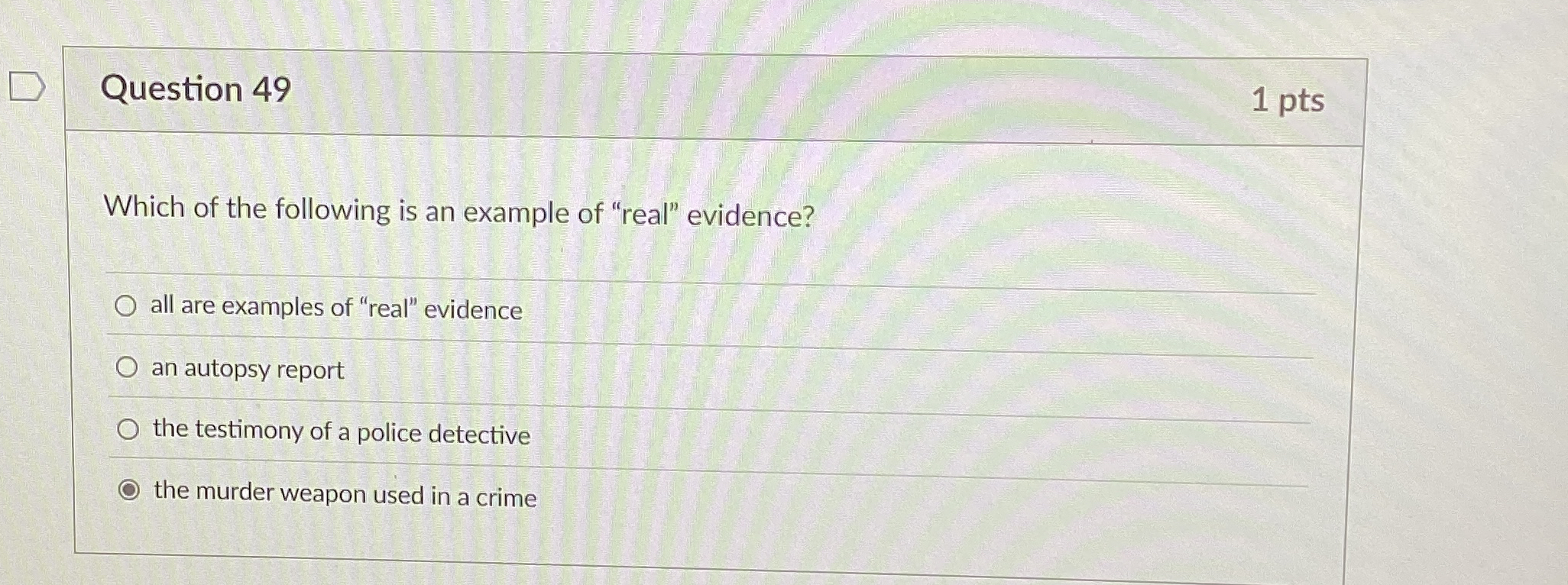 Solved Question 49Which of the following is an example of | Chegg.com