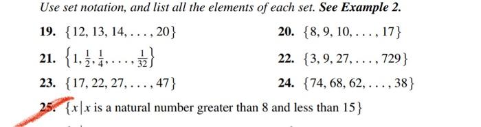 Solved Use set notation, and list all the elements of each | Chegg.com