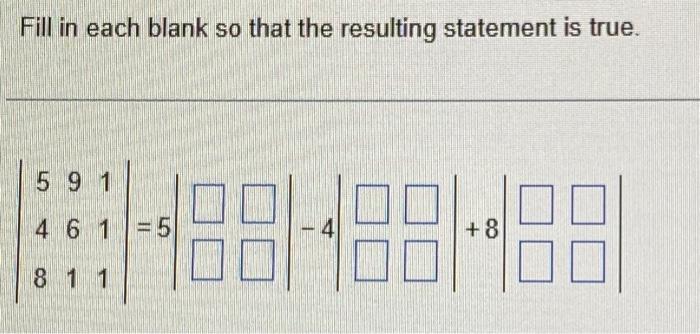 Solved Fill in each blank so that the resulting statement is | Chegg.com
