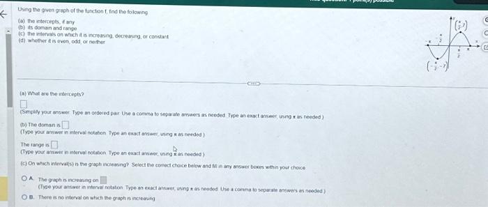 Solved Using the gven graph of the function f, find the | Chegg.com