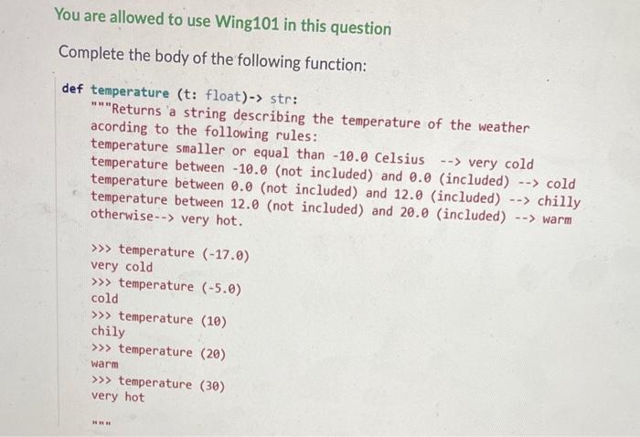 Solved You are allowed to use Wing101 in this question | Chegg.com