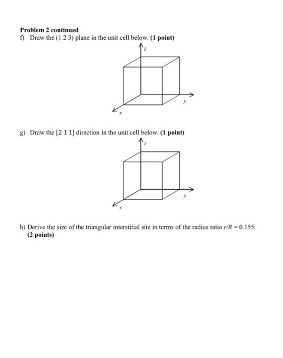 Solved Crystallography Consider a crystal structure that | Chegg.com