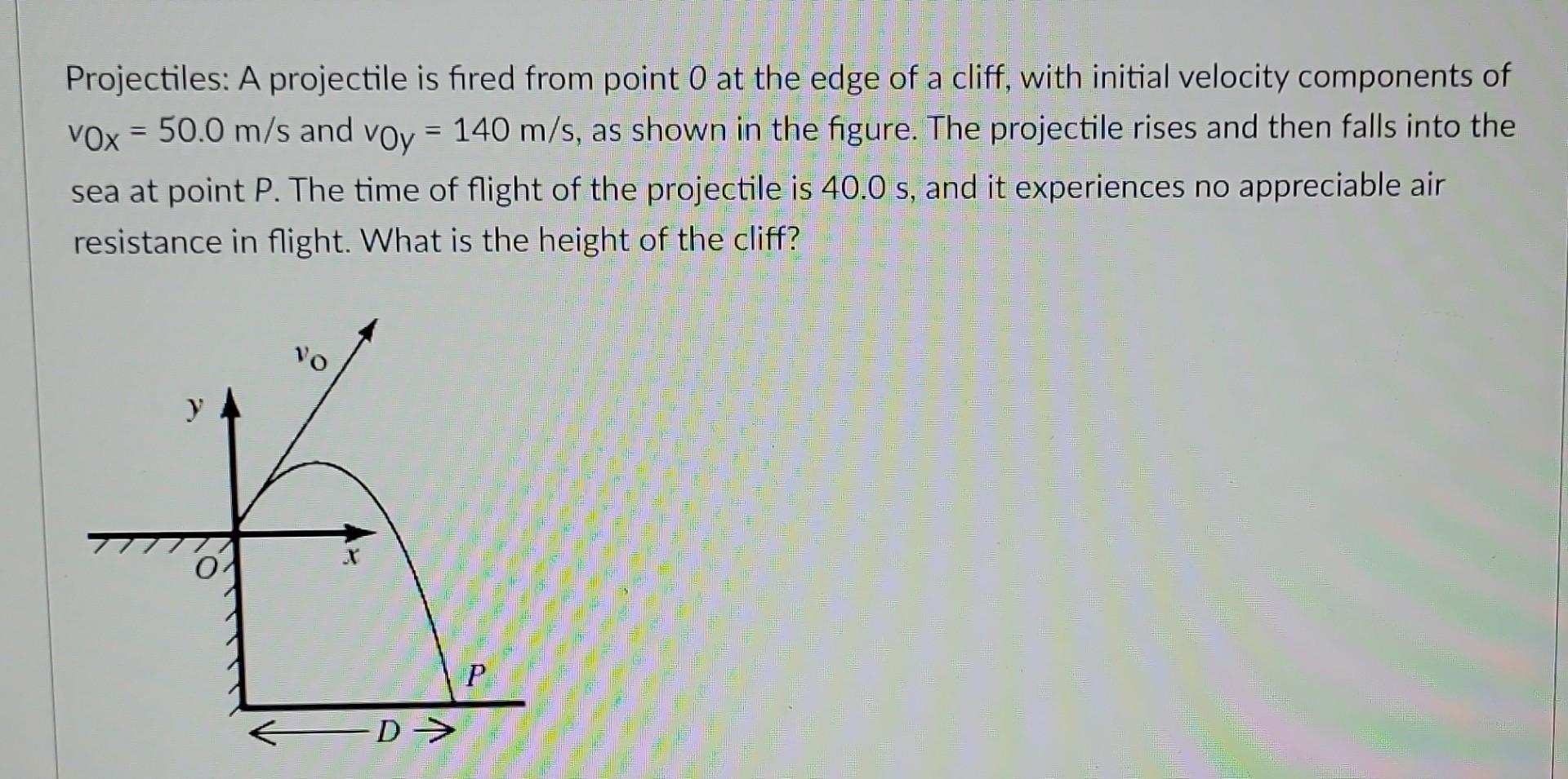 Solved Projectiles: A projectile is fired from point 0 at | Chegg.com