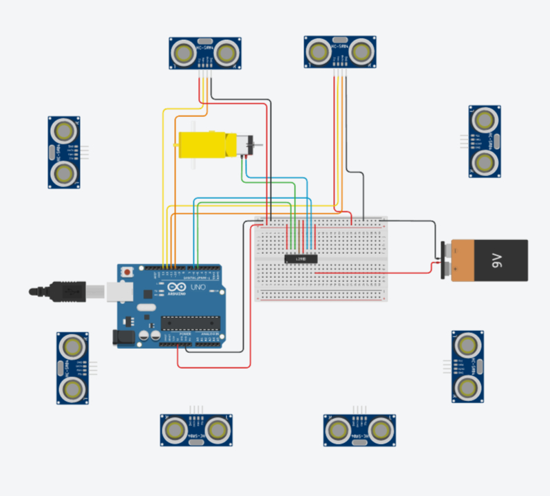 Solved In TinkerCAD, connect a hobby gearmotor to Arduino | Chegg.com