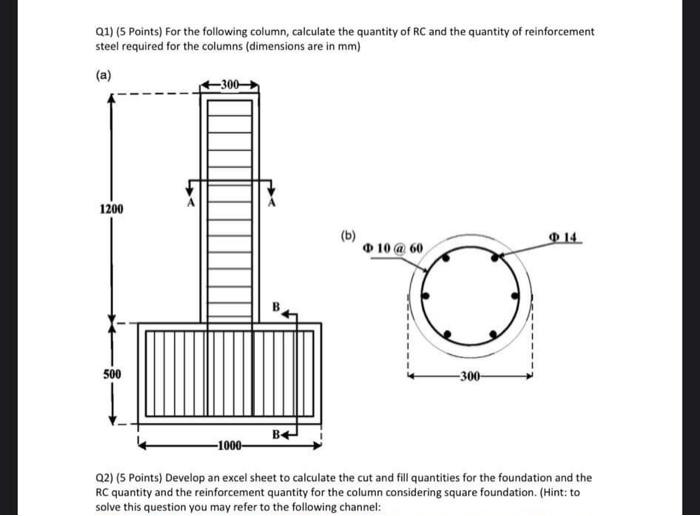 Solved Q1) (5 Points) For the following column, calculate | Chegg.com