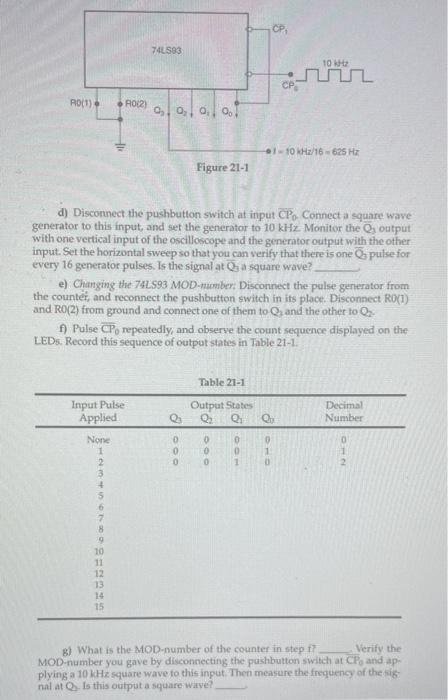 d) Disconnect the pushbutton switch at input CP0. | Chegg.com
