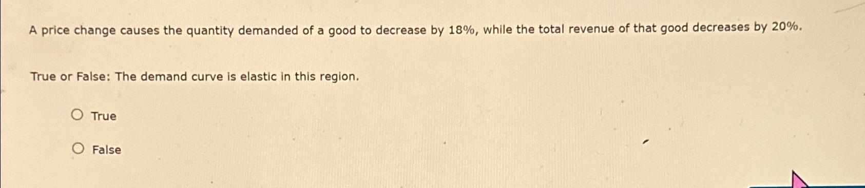 Solved A price change causes the quantity demanded of a good | Chegg.com