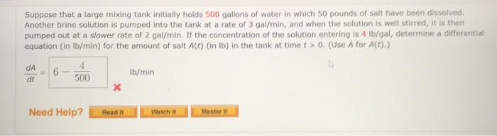 Solved Tone + 500 X Need Help? Suppose that a large mixing | Chegg.com