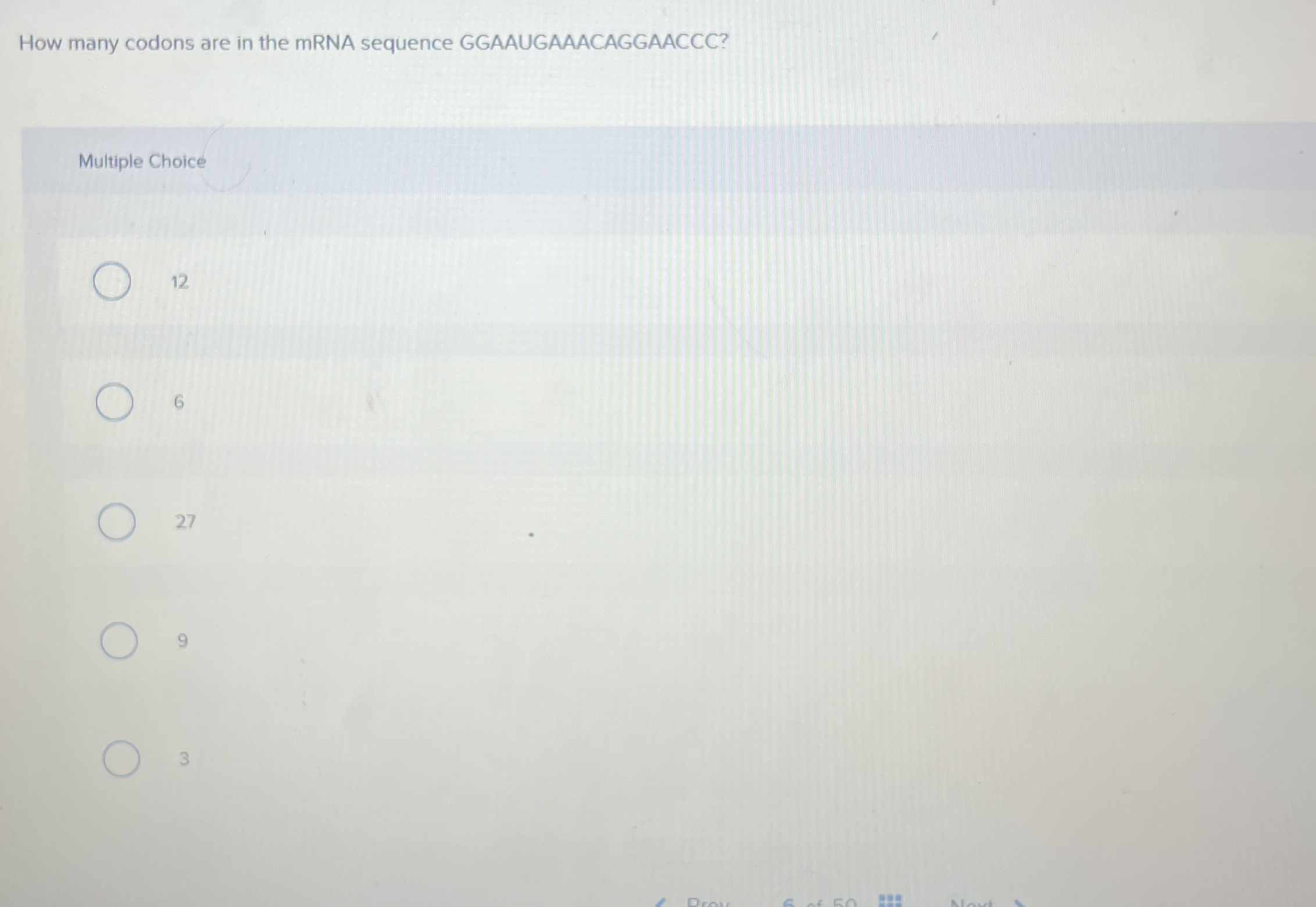 Solved How many codons are in the mRNA sequence | Chegg.com