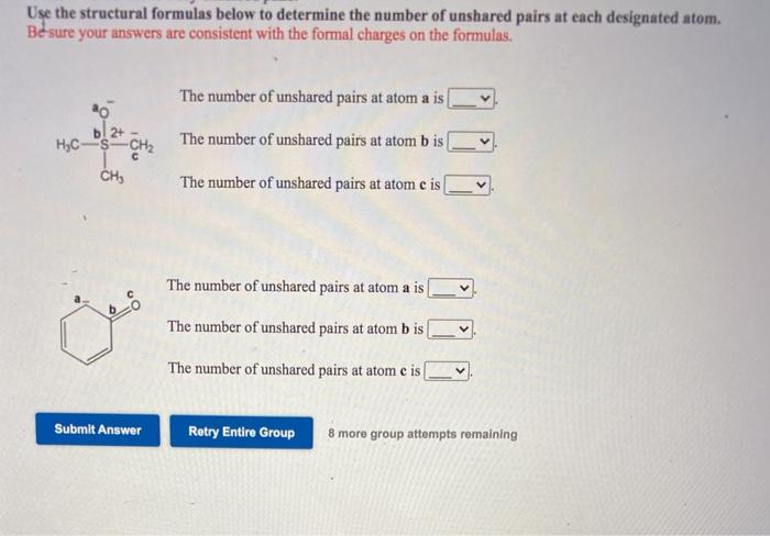 Solved Use the structural formulas below to determine the | Chegg.com