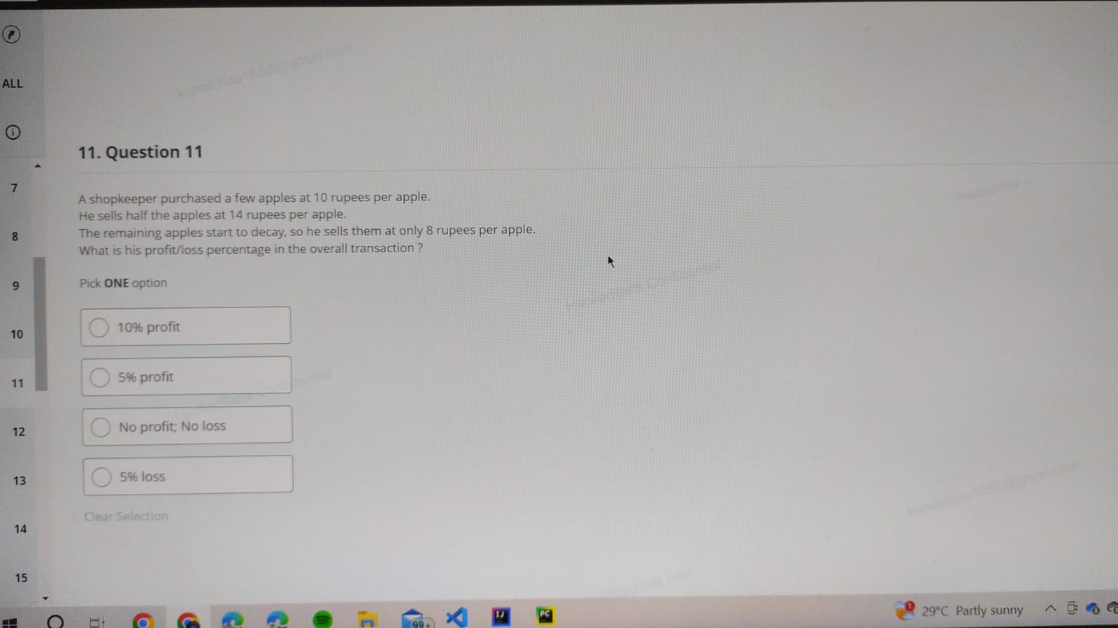 Solved Question 11A shopkeeper purchased a few apples at 10 | Chegg.com