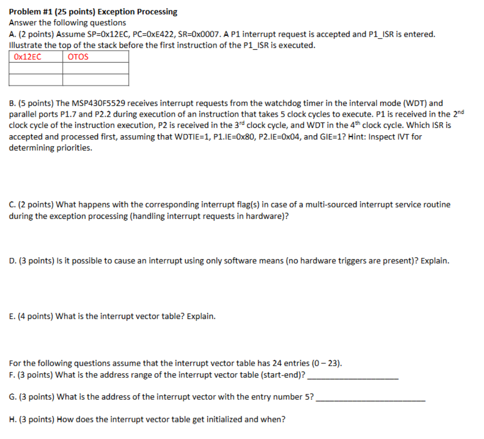 Solved Problem \#1 (25 ﻿points) ﻿Exception Processing Answer | Chegg.com
