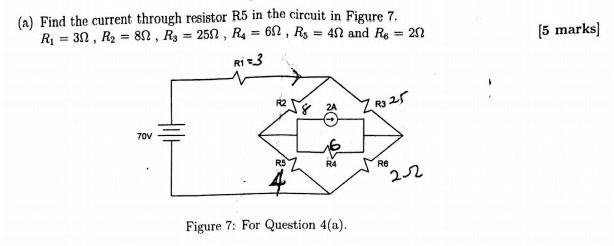 Solved (a) Find the current through resistor R5 in the | Chegg.com