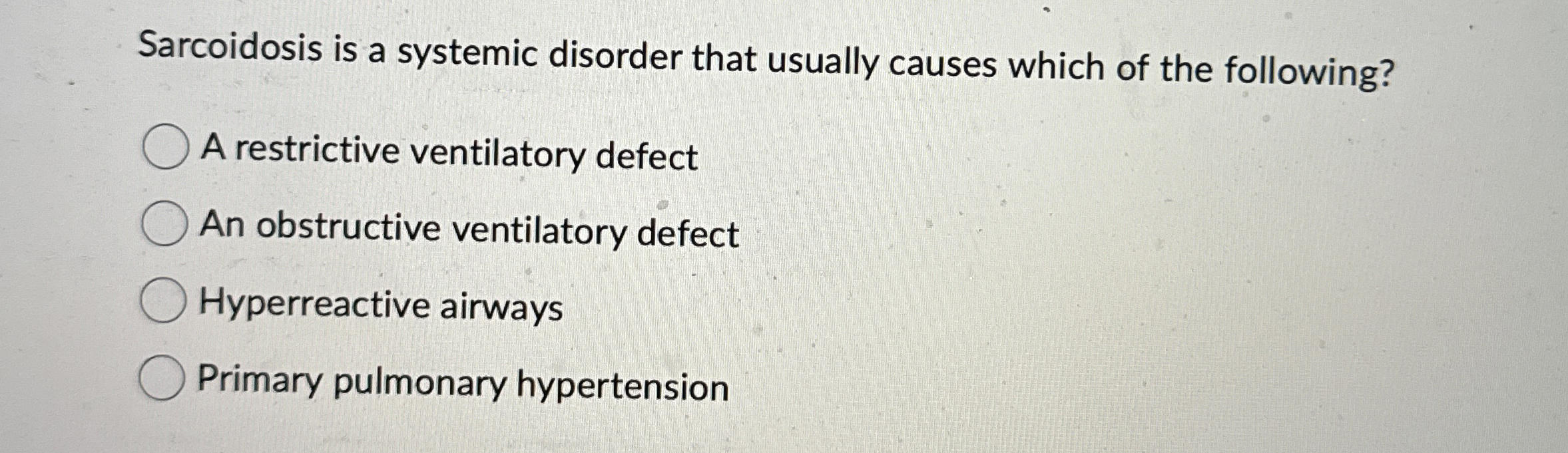 Solved Sarcoidosis is a systemic disorder that usually | Chegg.com
