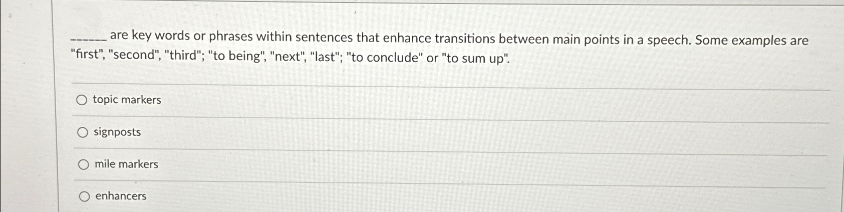 Solved are key words or phrases within sentences that | Chegg.com