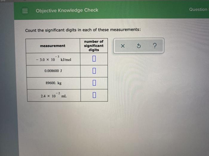 Solved Objective knowledge Check Question Count the | Chegg.com
