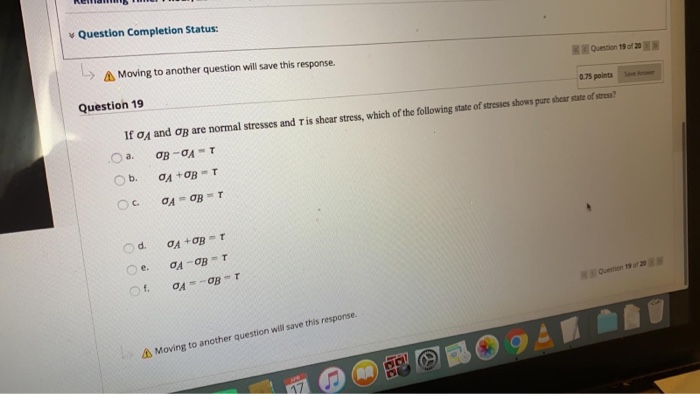Solved Question Completion Status: Question 19 of 20 > | Chegg.com