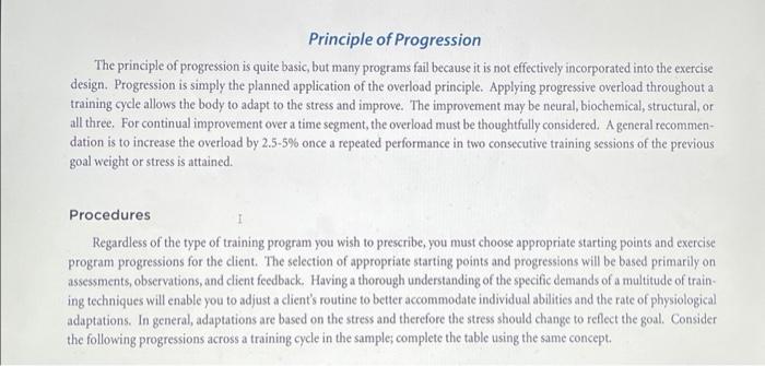 Solved Principle of Progression The principle of progression | Chegg.com