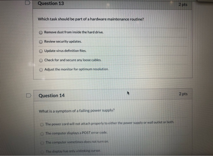 Solved D Question 1 2 Pts After A Problem Is Identified