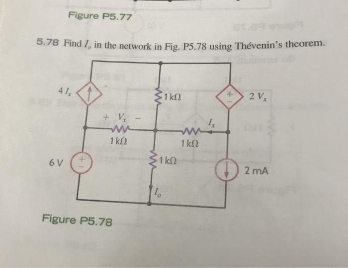 Solved Figure P5.77 5.78 Find I, in the network in Fig. | Chegg.com