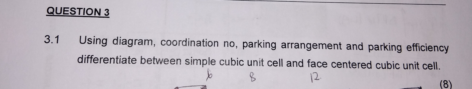 QUESTION 33.1 ﻿Using diagram, coordination no, | Chegg.com