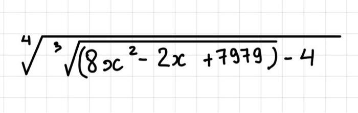 Solved 4 3 2 ~√ ³ √(8x ² - 2x +7979) - 4 its equal to 0 | Chegg.com