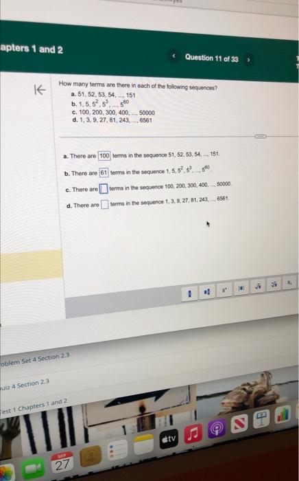 Solved How many terms are there in each of the following | Chegg.com