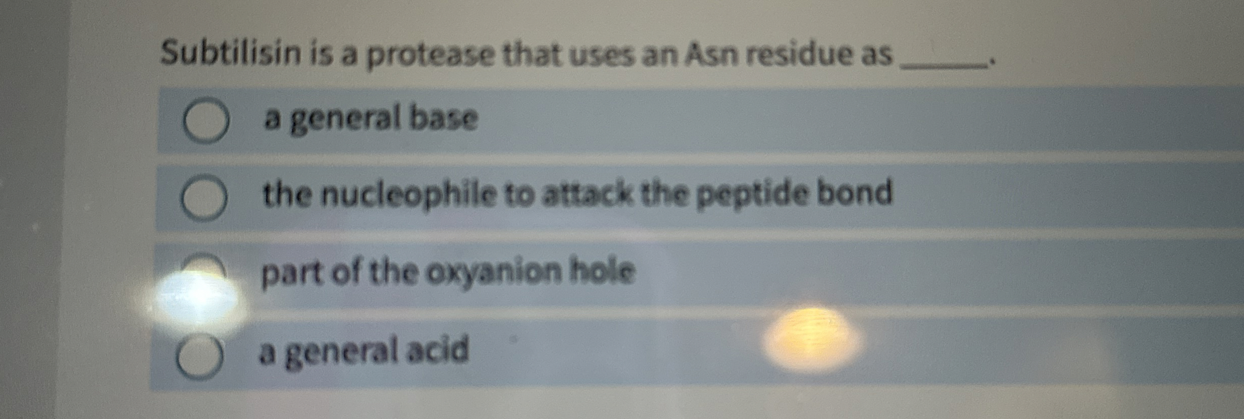 Solved Subtilisin is a protease that uses an Asn residue asa | Chegg.com