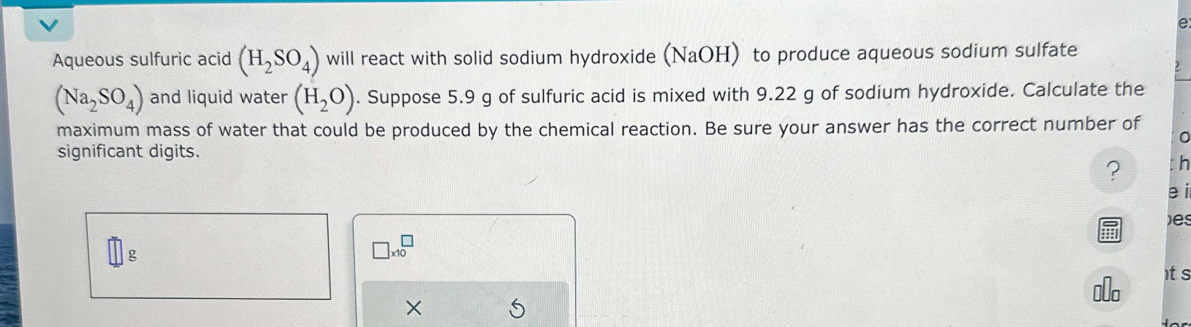 Solved Aqueous sulfuric acid (H2SO4) ﻿will react with solid | Chegg.com