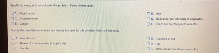 Solved For the following description of data, identify the | Chegg.com