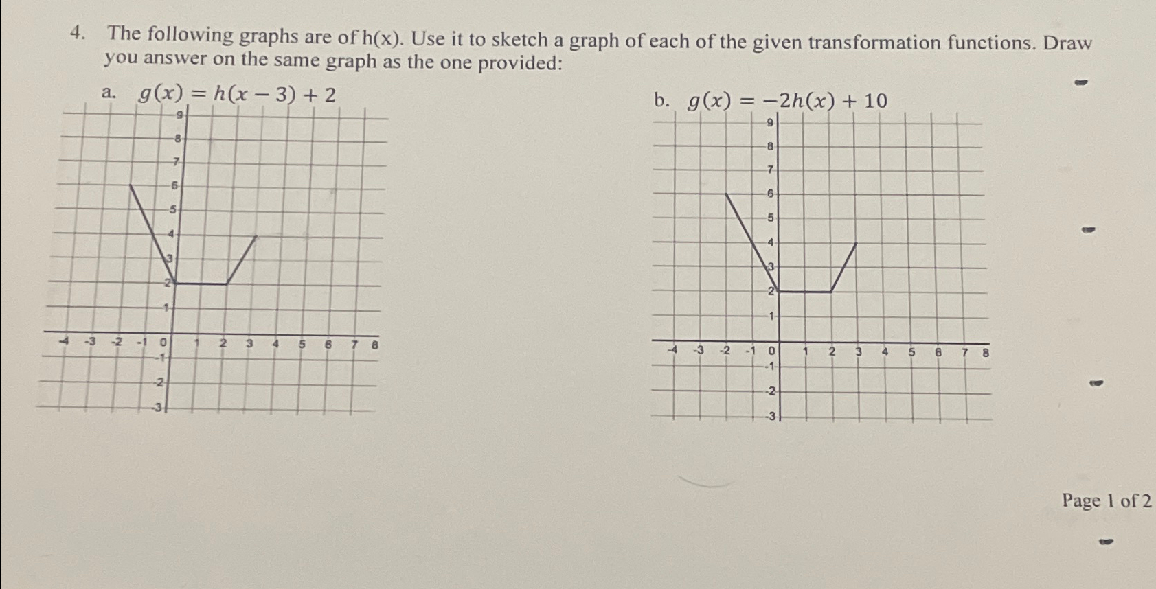 Solved The following graphs are of h(x). ﻿Use it to sketch a | Chegg.com