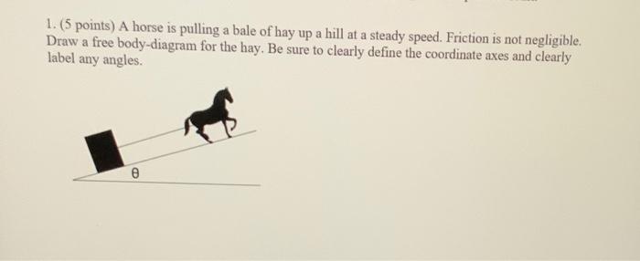 Solved 1. (5 points) A horse is pulling a bale of hay up a | Chegg.com Solved 1. (5 points) A horse is pulling a bale of hay up a | Chegg.com