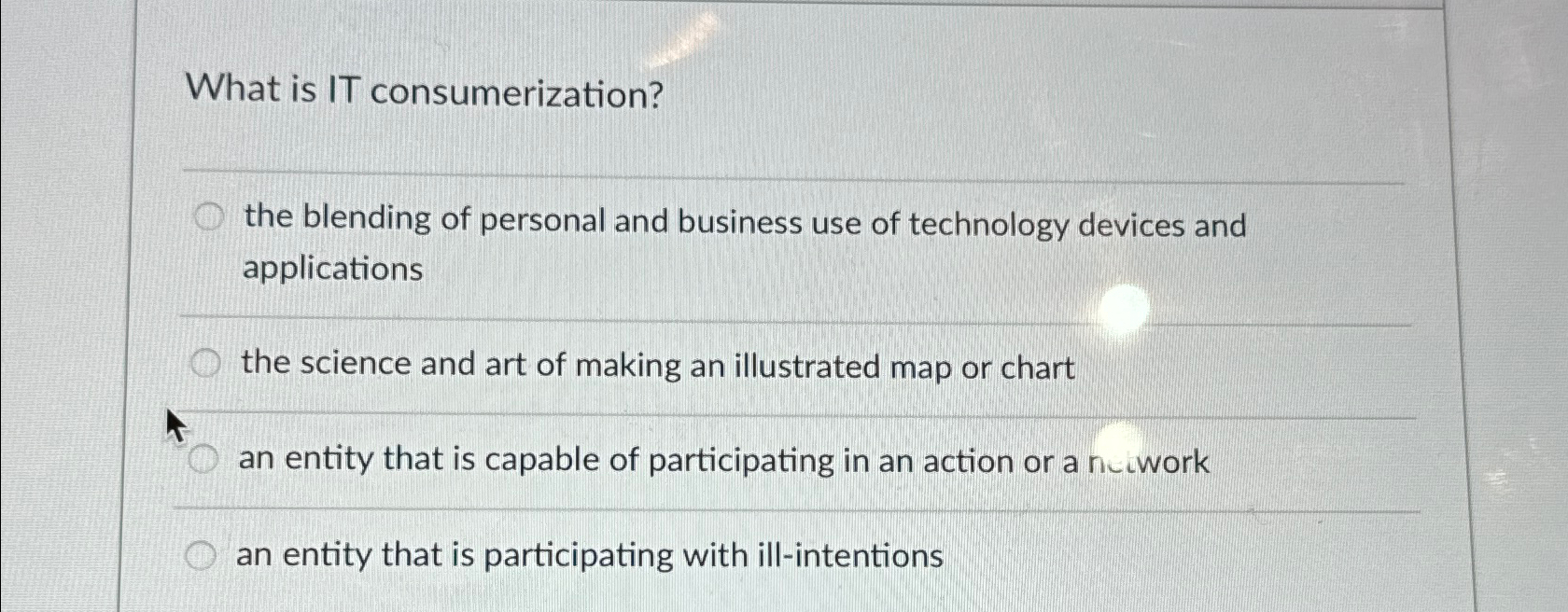 What is IT consumerization?the blending of personal | Chegg.com