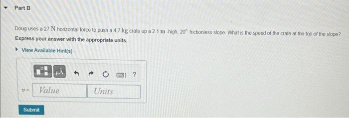Solved Starting trom rest a crate of mass m is pushed up a | Chegg.com