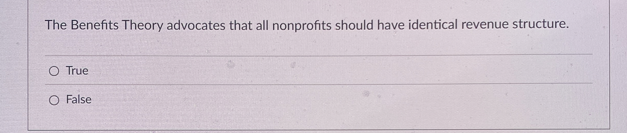 Solved The Benefits Theory advocates that all nonprofits | Chegg.com