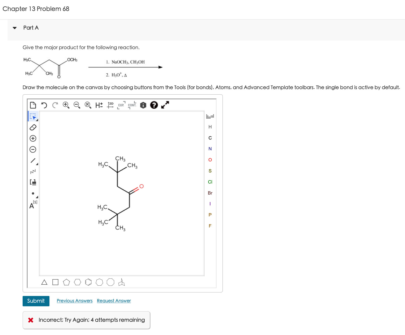 Solved Chapter 13 ﻿Problem 68Part AGive the major product | Chegg.com