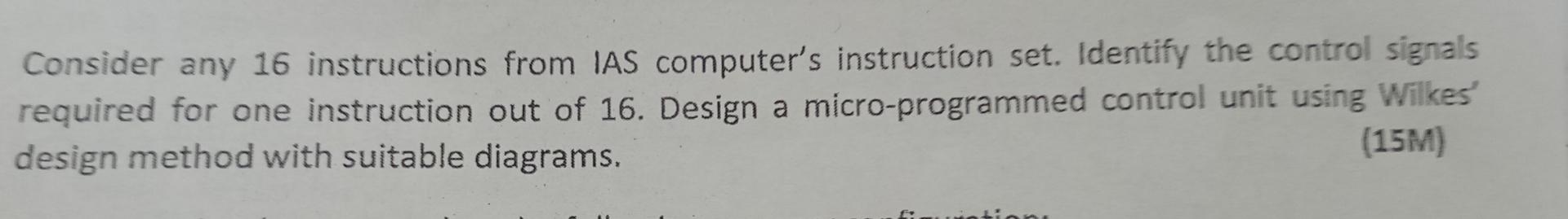 Solved Consider any 16 ﻿instructions from IAS computer's | Chegg.com
