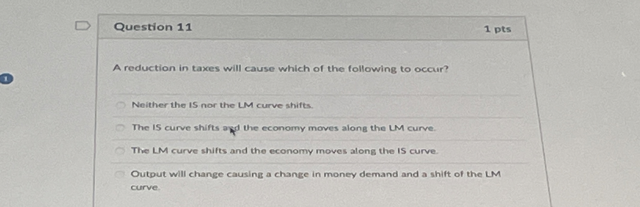 Solved Question 111 ﻿ptsA reduction in taxes will cause | Chegg.com