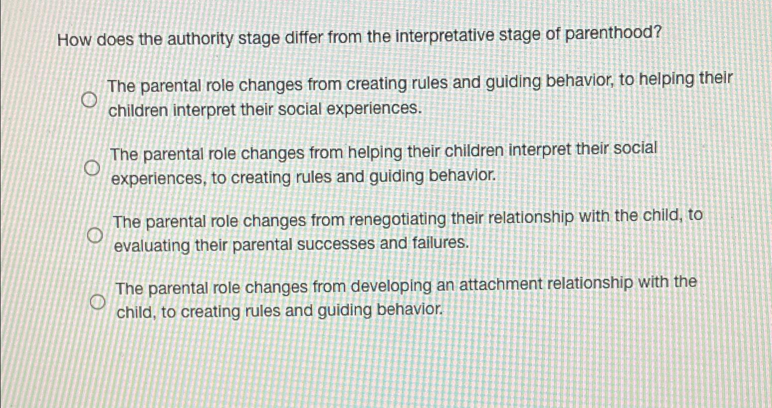 Solved How does the authority stage differ from the | Chegg.com