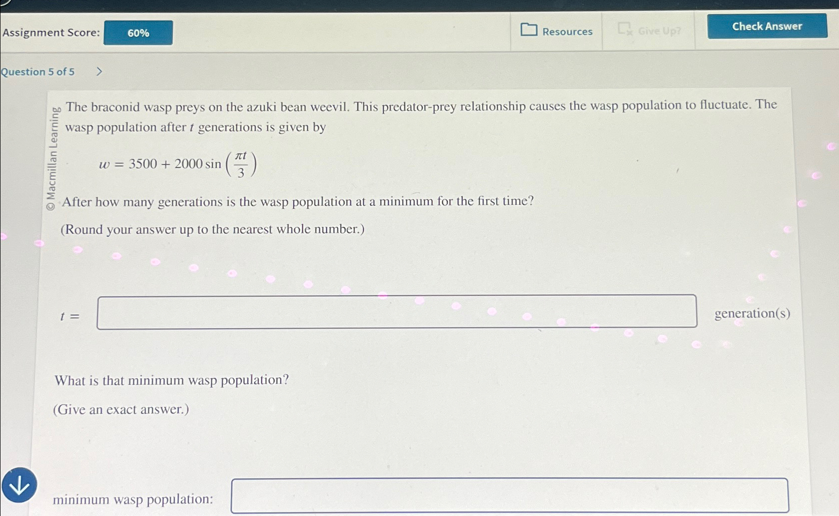 Solved Assignment Score:ResourcesQuestion 5 ﻿of 5Do The | Chegg.com