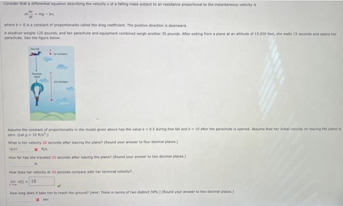 Solved Consider that a differential equation describing the | Chegg.com