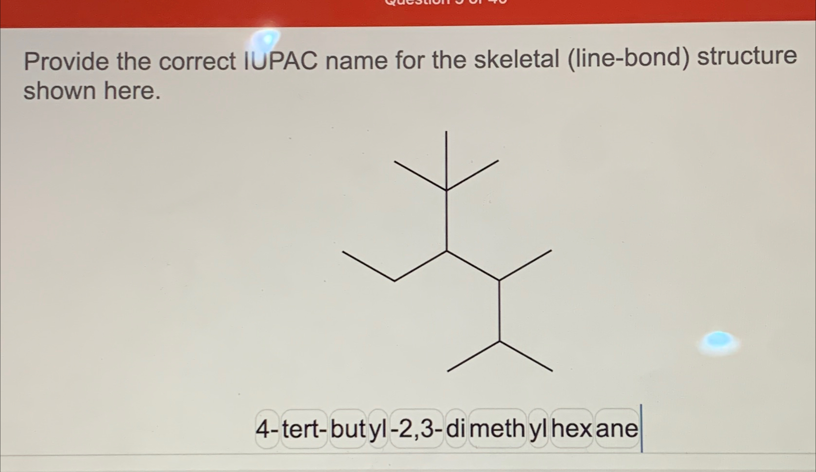 Provide the correct IUPAC name for the skeletal | Chegg.com