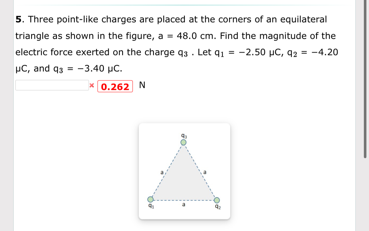 Solved Three point-like charges are placed at the corners of | Chegg.com